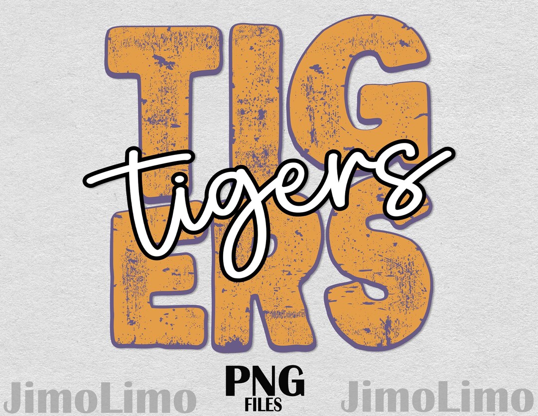Tigers Png Distressed Retro Vintage Letters Files Digital Tiger Print ...