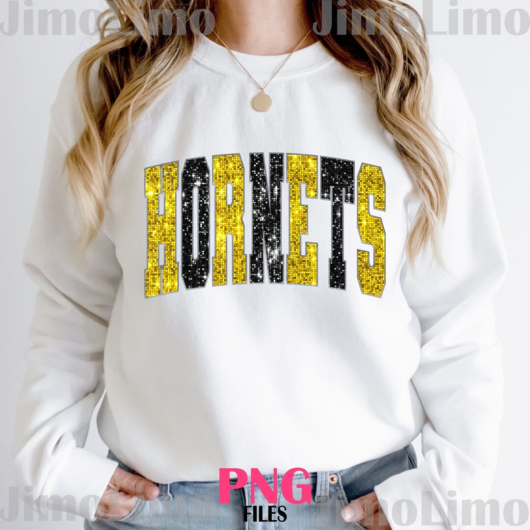 Hornets Png Faux Glitter Sequins Png Retro Vintage Print Sublimation ...