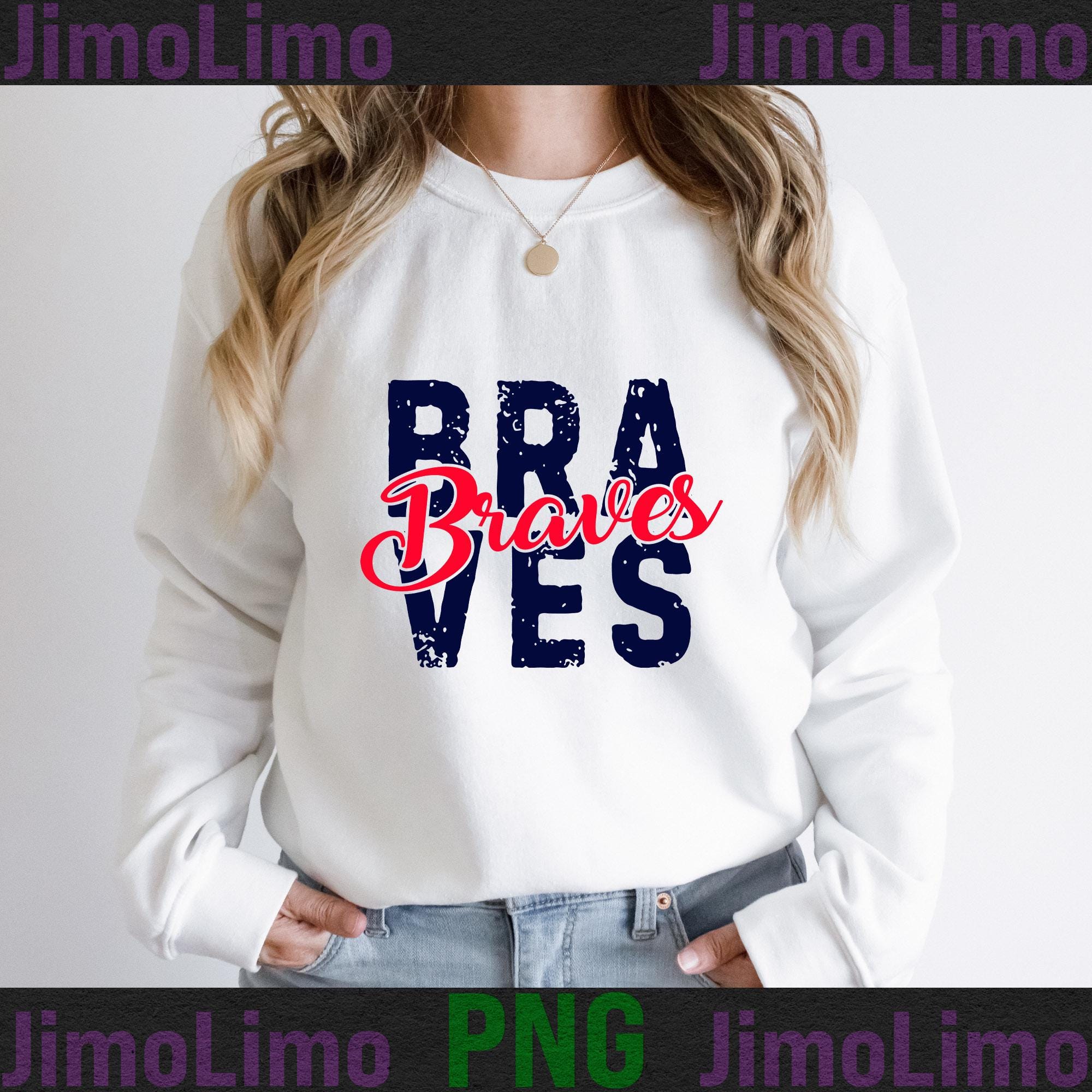 Braves Png Distressed Retro Vintage Letters Files Brave Digital Print ...