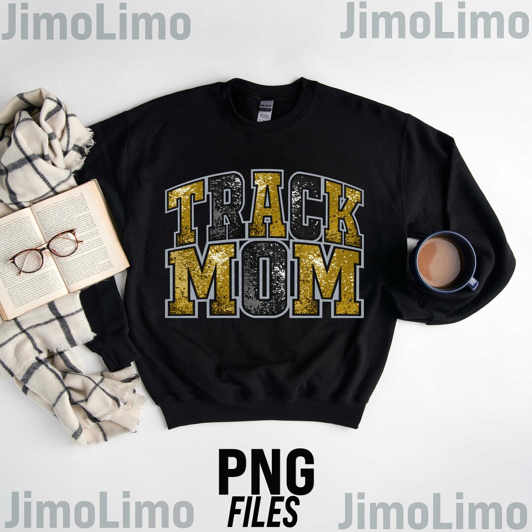 Track Mom Track and Field Mom Png Gold Glitter Png Varsity Faux Glitter ...