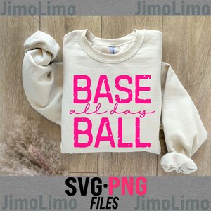 Baseball All Day Svg Png Distressed Retro Vintage Letters Cut Files ...