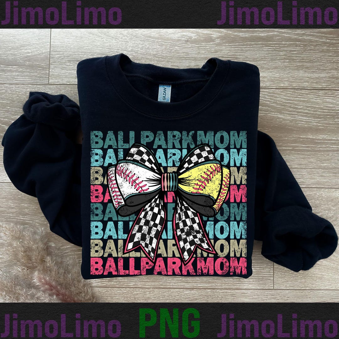 Ballpark Mom Png Coquette Bow Png Checkered Grunge Distressed Retro ...