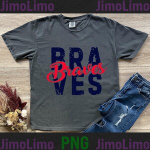 Braves Png Distressed Retro Vintage Letters Files Brave Digital Print ...