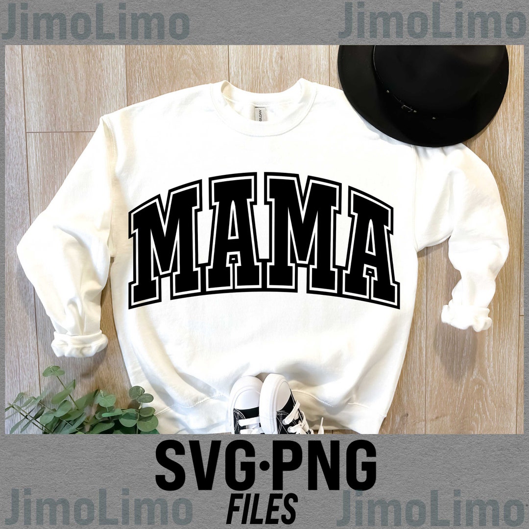 Mama Png Svg File Digital Distressed Varsity Curved Letters Grange ...