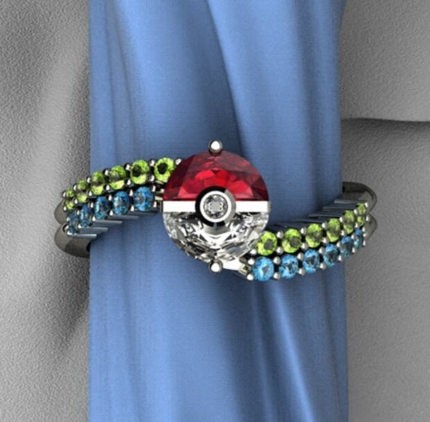 This Poké Ball Engagement Ring is Fit for A Pokémon Master - Etsy