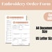 Embroidery Order Form Template, Small Business Customer Details (canva ...