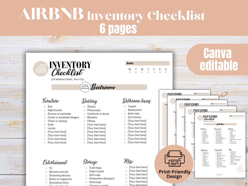 Airbnb Inventory Checklist - Airbnb Signage, Vacation Rental, Wifi Sign ...