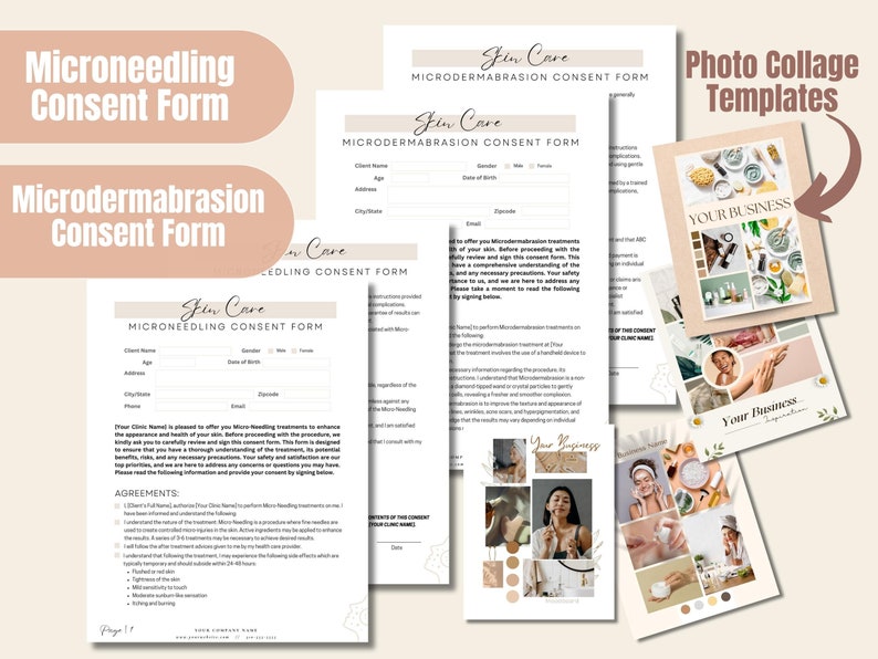 Esthetician Forms Bundle - Skin Care Templates, Editable in Canva (PDF ...