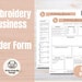 Embroidery Order Form Template, Small Business Customer Details (canva ...