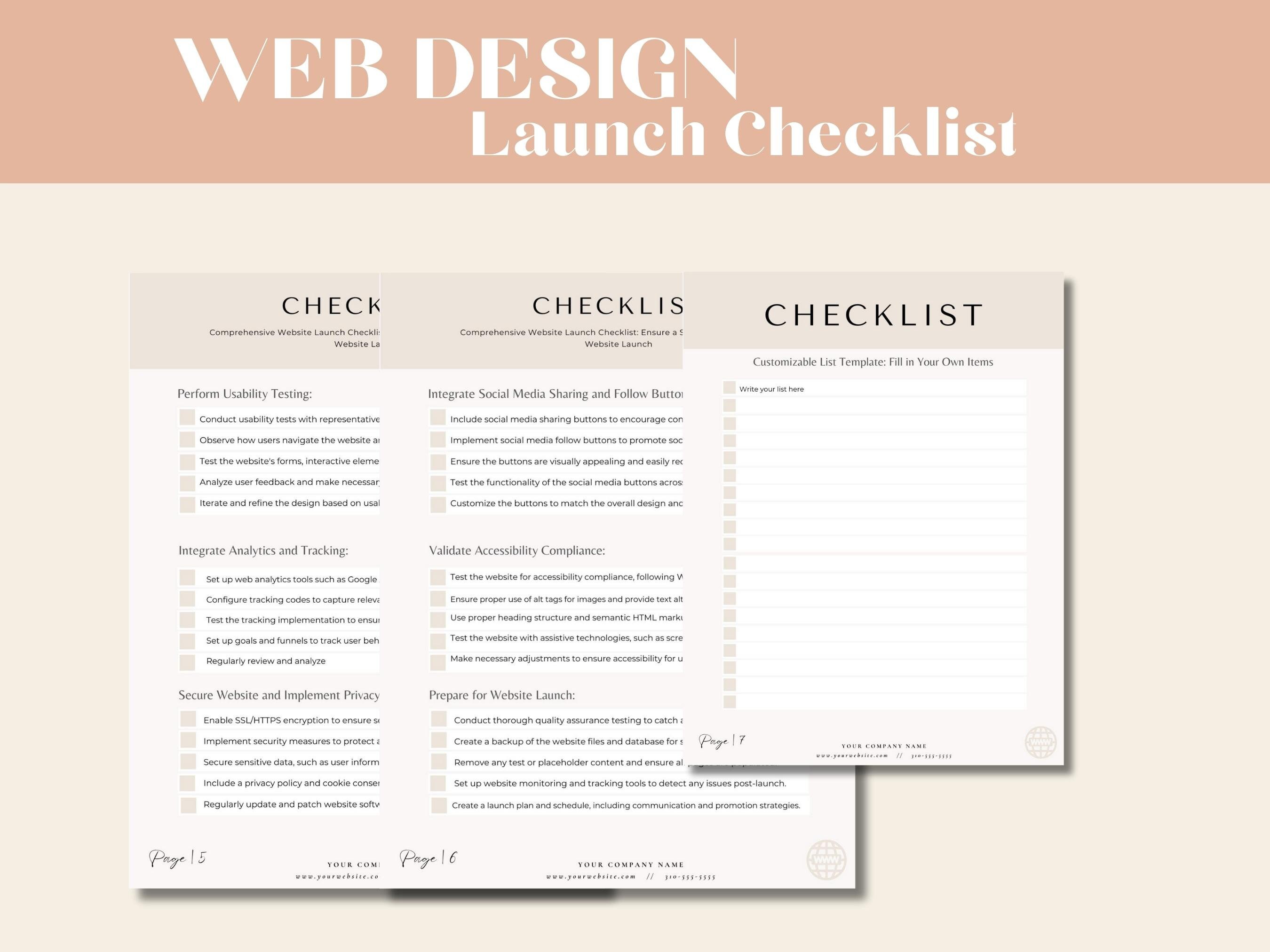 Website Launch Checklist - Web Design Template, Web Design Agreement ...