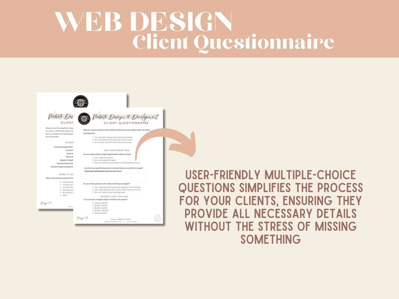 Web Design Client Questionnaire - Template, Web Design Agreement ...