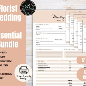 Florist Wedding Bundle - Wedding Order Form, Florist Client Form, Canva ...