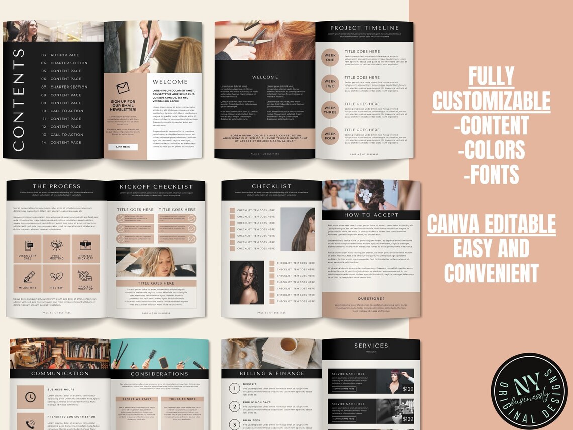 CLIENT Onboarding Template Canva Employee Handbook Packet New Employee ...