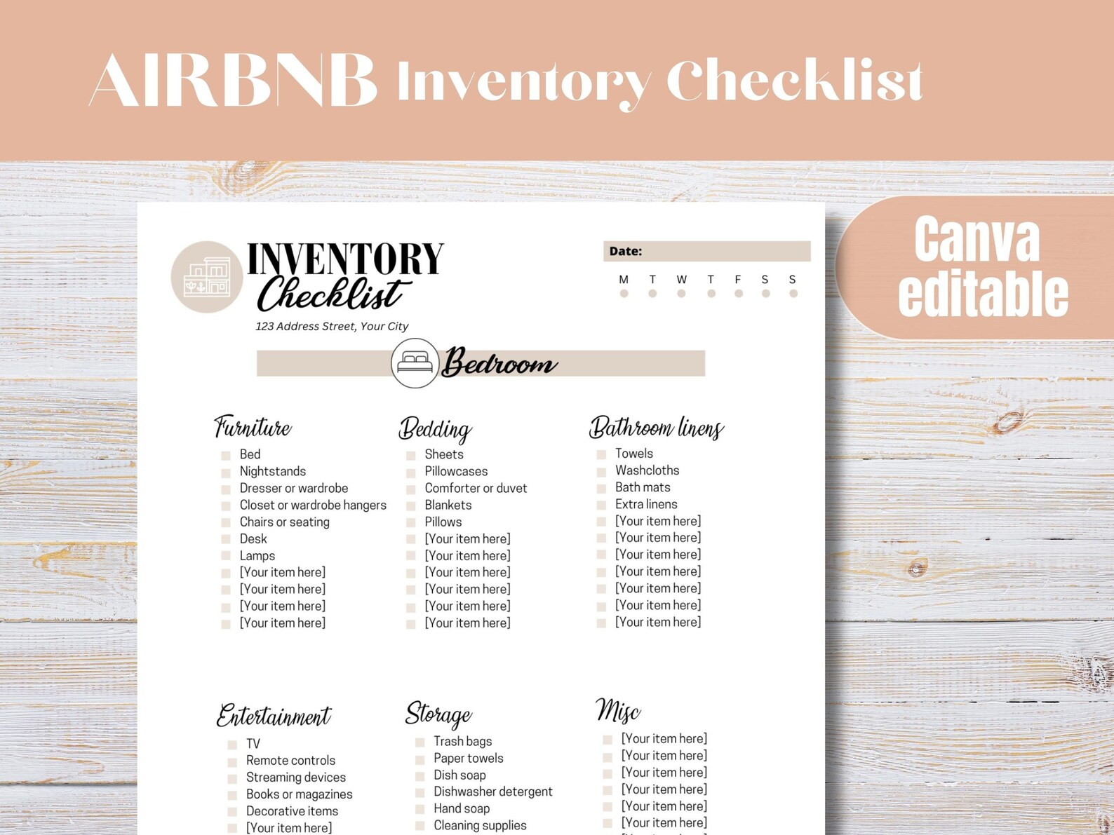 Airbnb Inventory Checklist Airbnb Signage, Vacation Rental, Wifi Sign ...