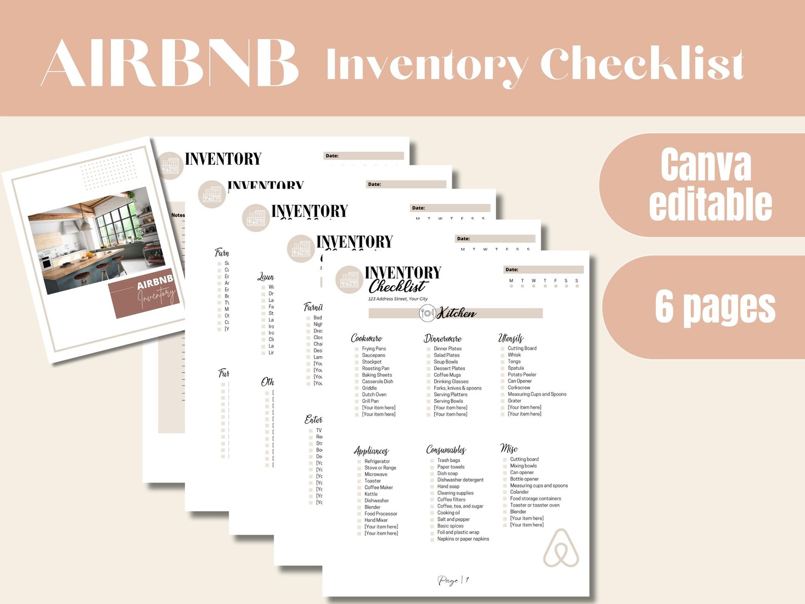 Airbnb Inventory Checklist Airbnb Signage, Vacation Rental, Wifi Sign ...