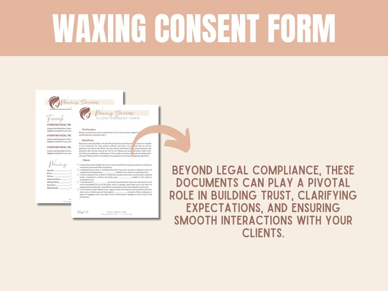 Waxing Consent Form – Esthetician Client Forms (canva Editable) - Etsy