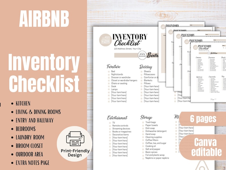 Airbnb Inventory Checklist Airbnb Signage, Vacation Rental, Wifi Sign ...