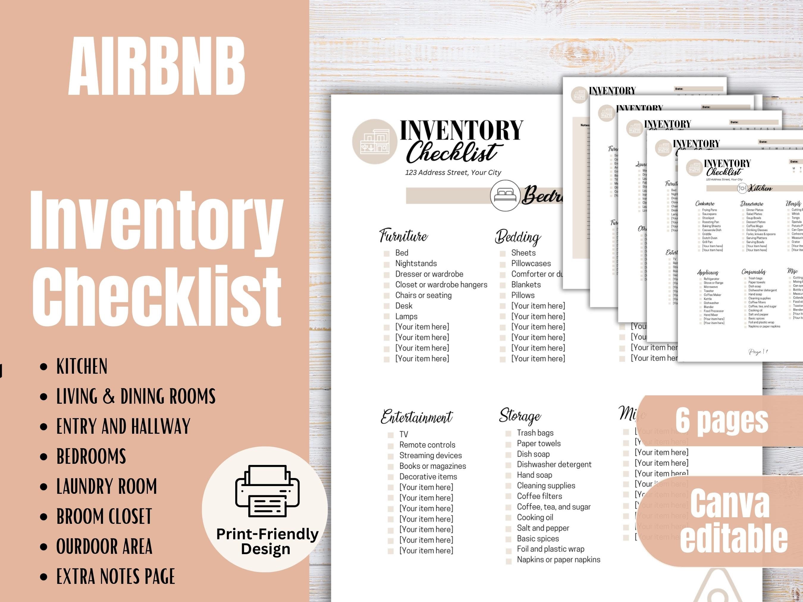 Airbnb Inventory Checklist Airbnb Signage, Vacation Rental, Wifi Sign ...