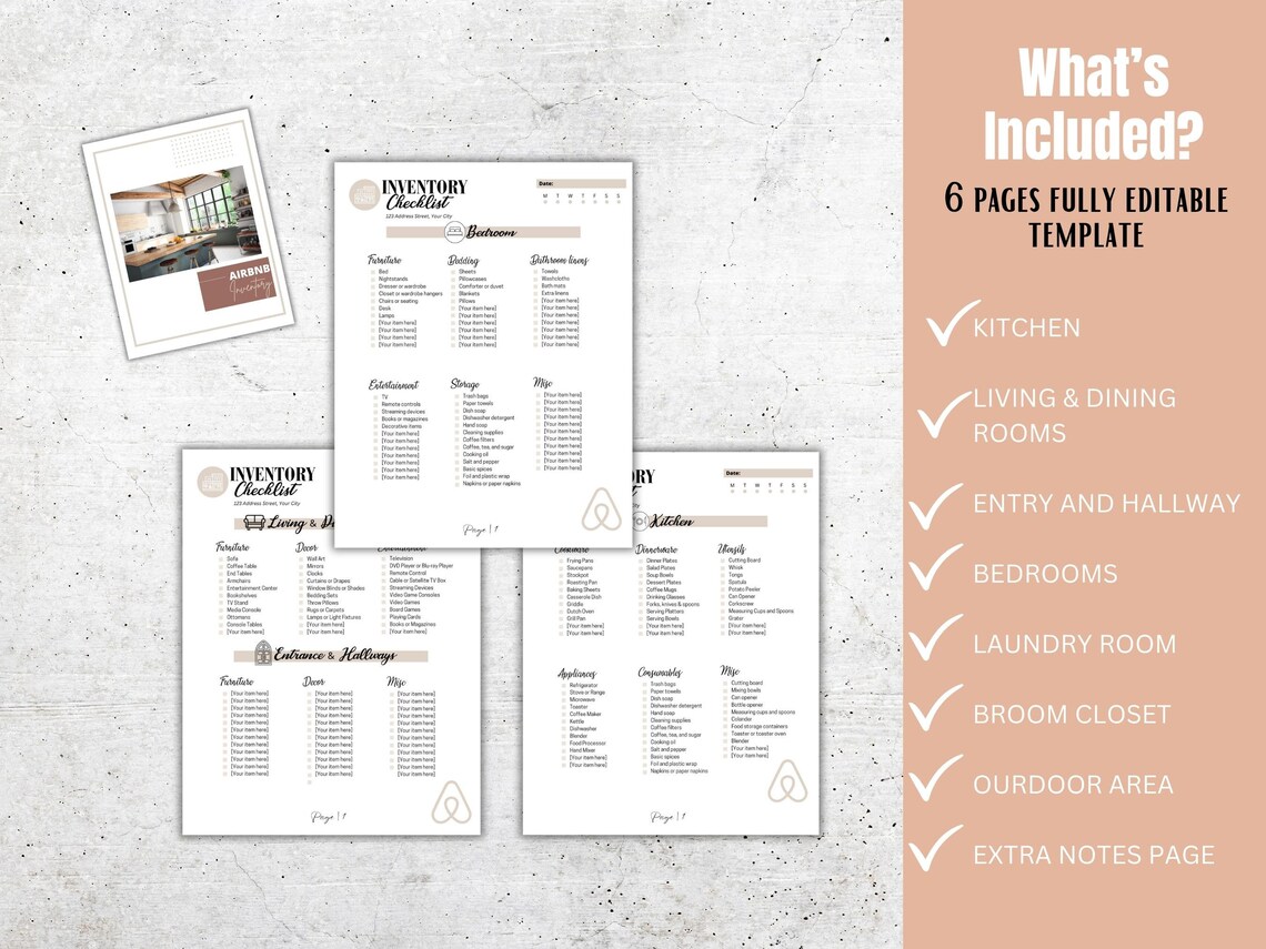 Airbnb Inventory Checklist Airbnb Signage, Vacation Rental, Wifi Sign ...