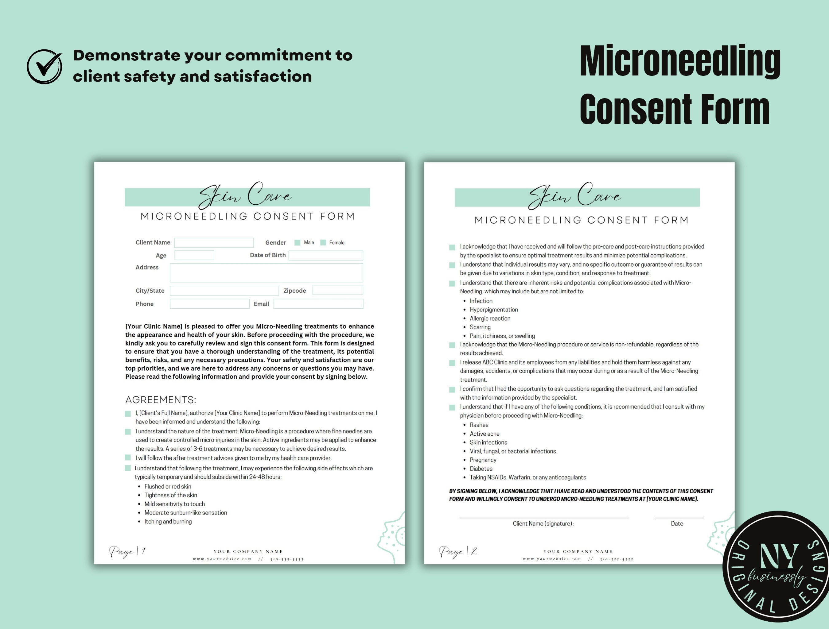 Microderm Consent Form Microneedling Consent Esthetician - Etsy UK