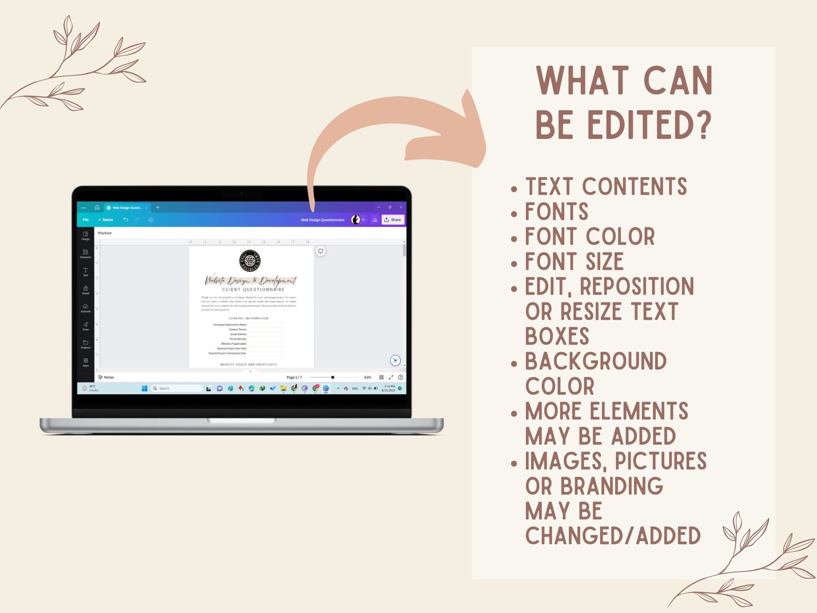 Web Design Client Questionnaire - Template, Web Design Agreement ...