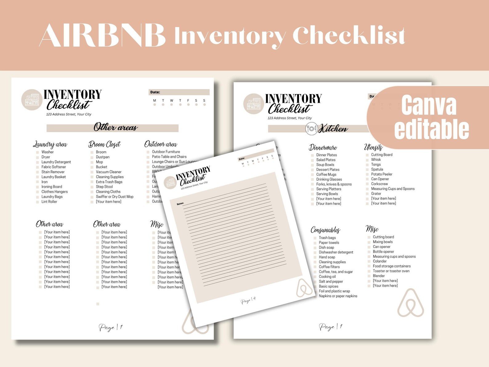 Airbnb Inventory Checklist Airbnb Signage, Vacation Rental, Wifi Sign ...
