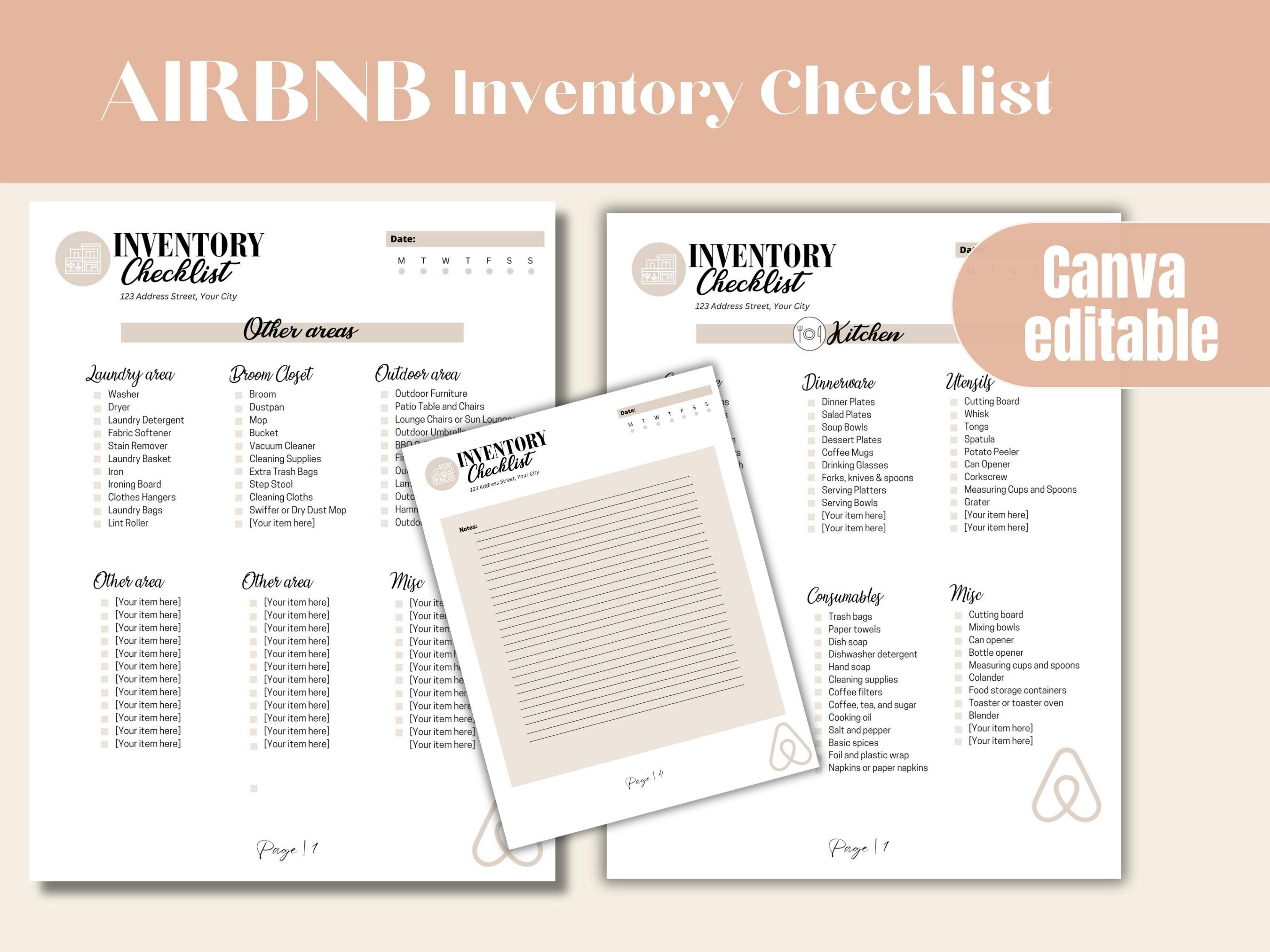 Airbnb Inventory Checklist Airbnb Signage, Vacation Rental, Wifi Sign ...