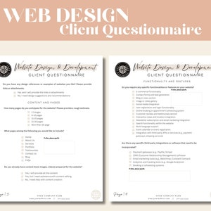Web Design Client Questionnaire - Template, Web Design Agreement ...