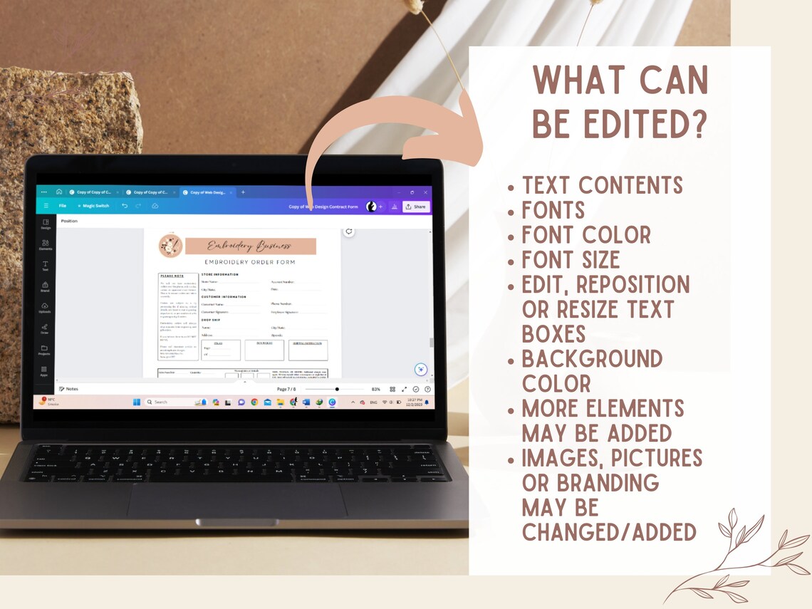 Embroidery Business Customer Design Approval Form, Small Business Order ...