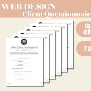 Web Design Client Questionnaire - Template, Web Design Agreement ...