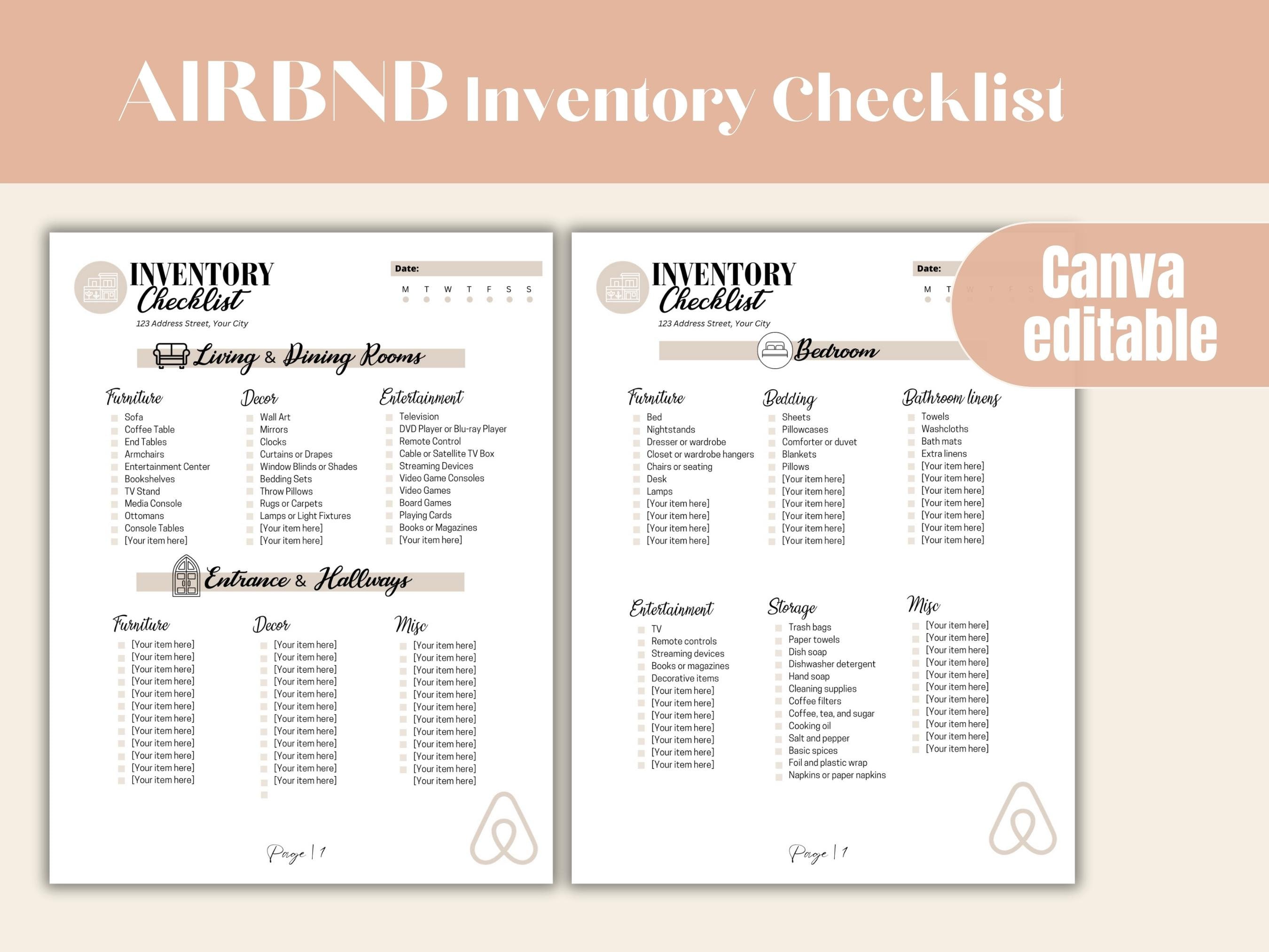 Airbnb Inventory Checklist Airbnb Signage, Vacation Rental, Wifi Sign ...