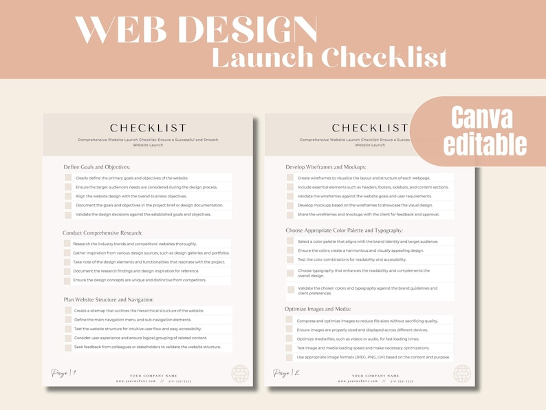 Website Launch Checklist - Web Design Template, Web Design Agreement ...