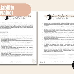 Hair Stylist Professional Forms Bundle - Liability Form, Pre-treatment ...