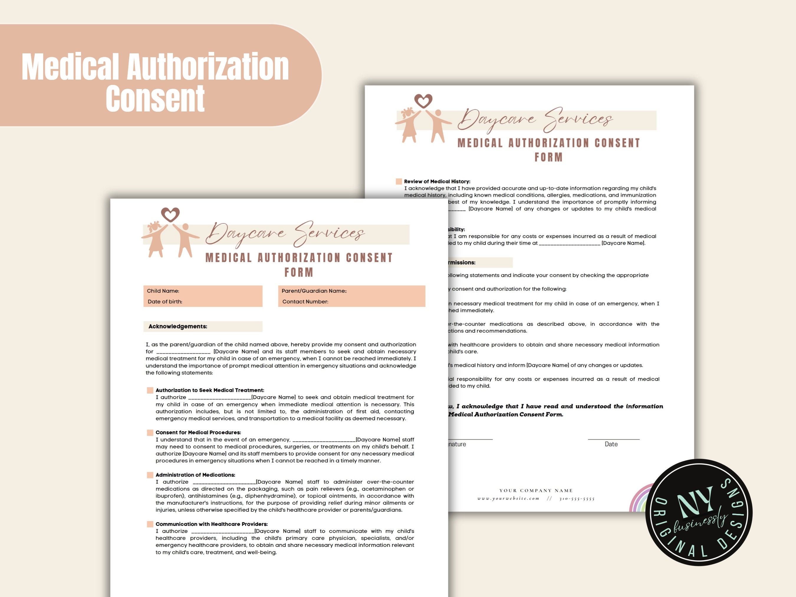 Daycare Business Bundle Daycare, Child Intake Form, Daycare Contract ...