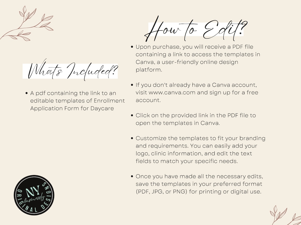 Daycare Enrollment Form Template – Child Intake, Editable in Canva ...