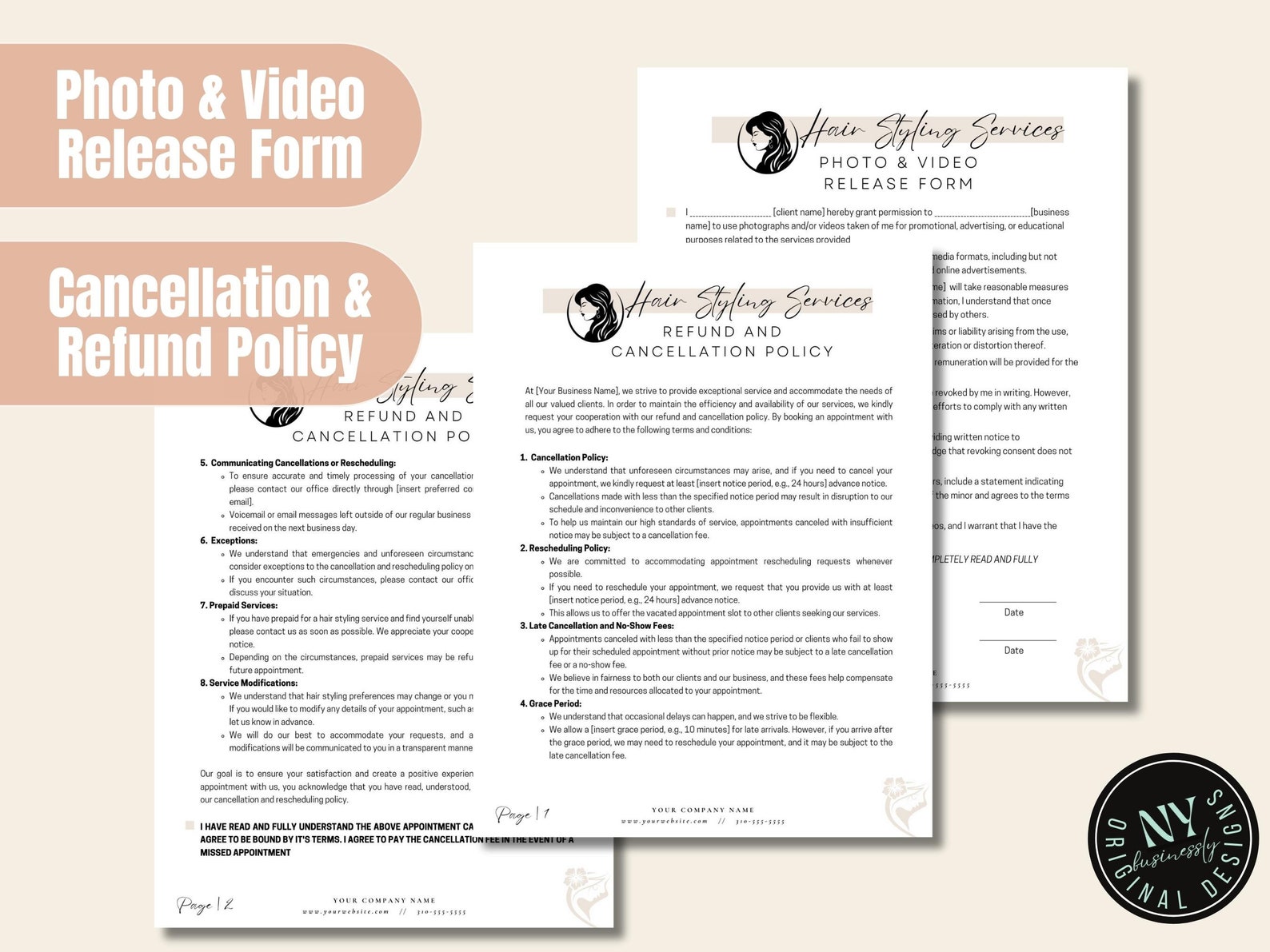 Hair Stylist Professional Forms Bundle - Liability Form, Pre-treatment ...