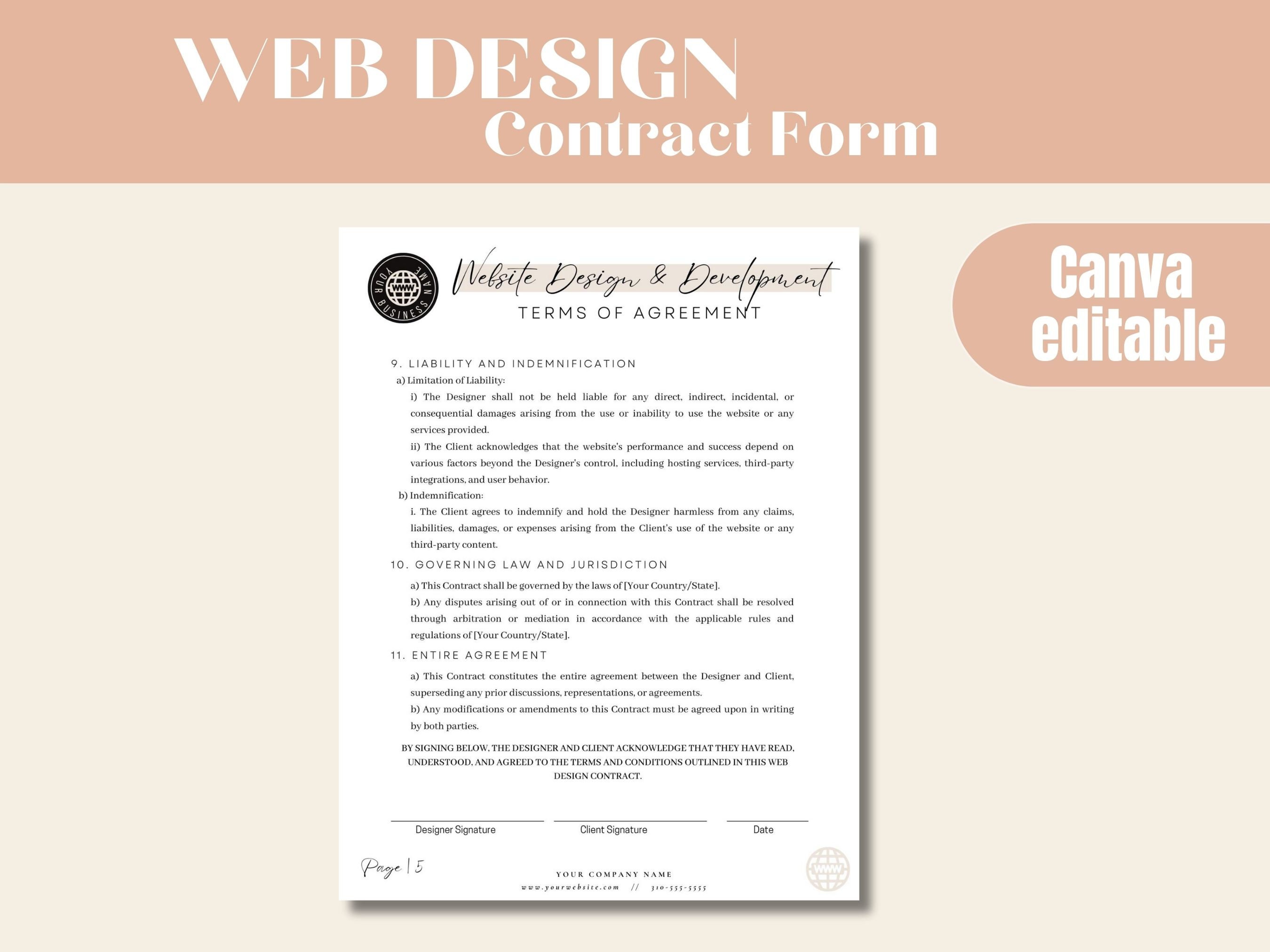 Web Design Contract Form - Template, Web Design Terms of Agreement ...
