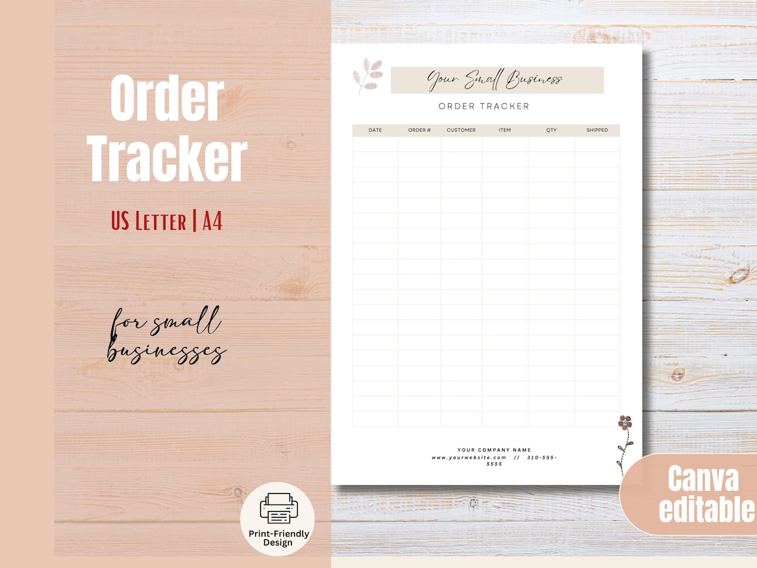 Small Business Order Tracker, Canva Template (digital Download) - Etsy