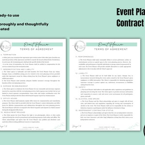 Event Planning Contract Form - Event Planner, Event Agreement, Service ...