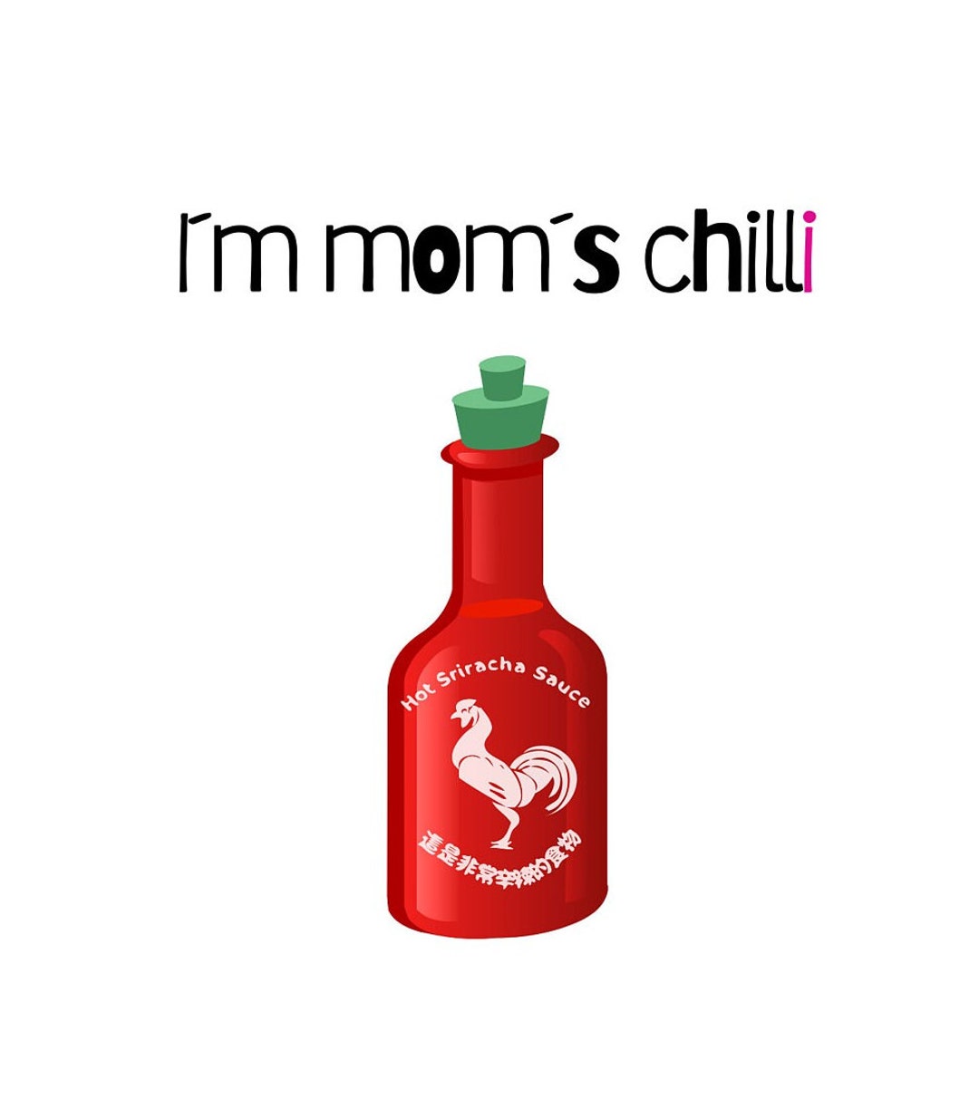 Cotton Mom's Chili Onesie With Sriracha Bottle Graphic for Babies and ...