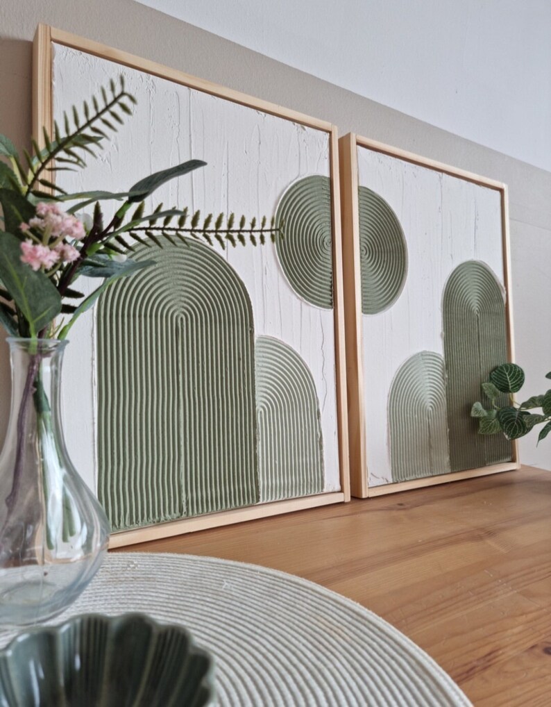 DIPTYCH: Textured Wall Art Minimalist Art Wall Decoration Picture ...