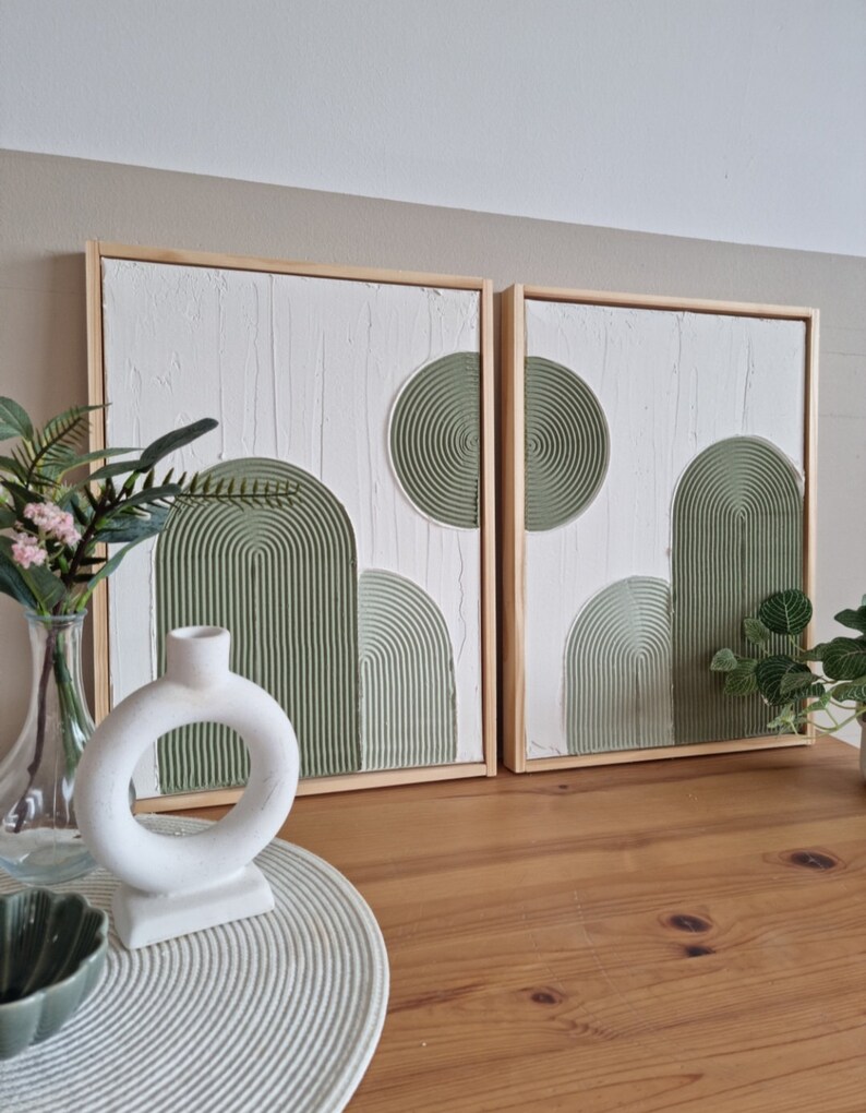 DIPTYCH: Textured Wall Art Minimalist Art Wall Decoration Picture ...