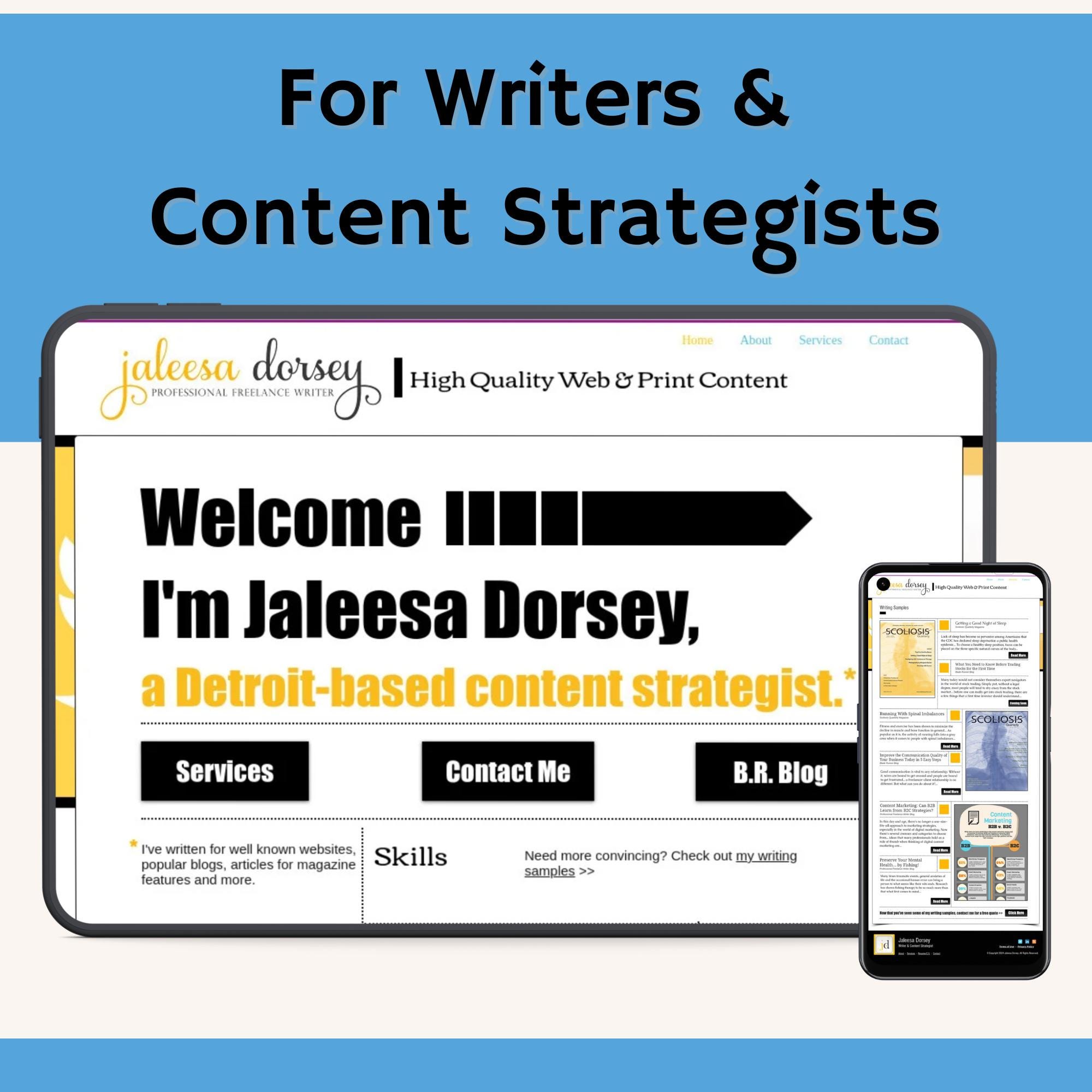 Professional Wix Website Template Design, Content Writer Website, Indie ...