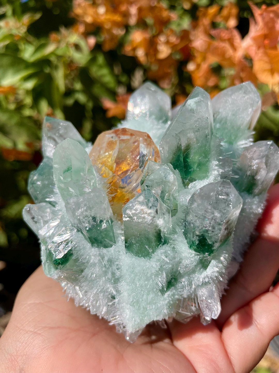 Green Ghost Phantom Quartz Crystal Cluster Healing Specimen - Etsy