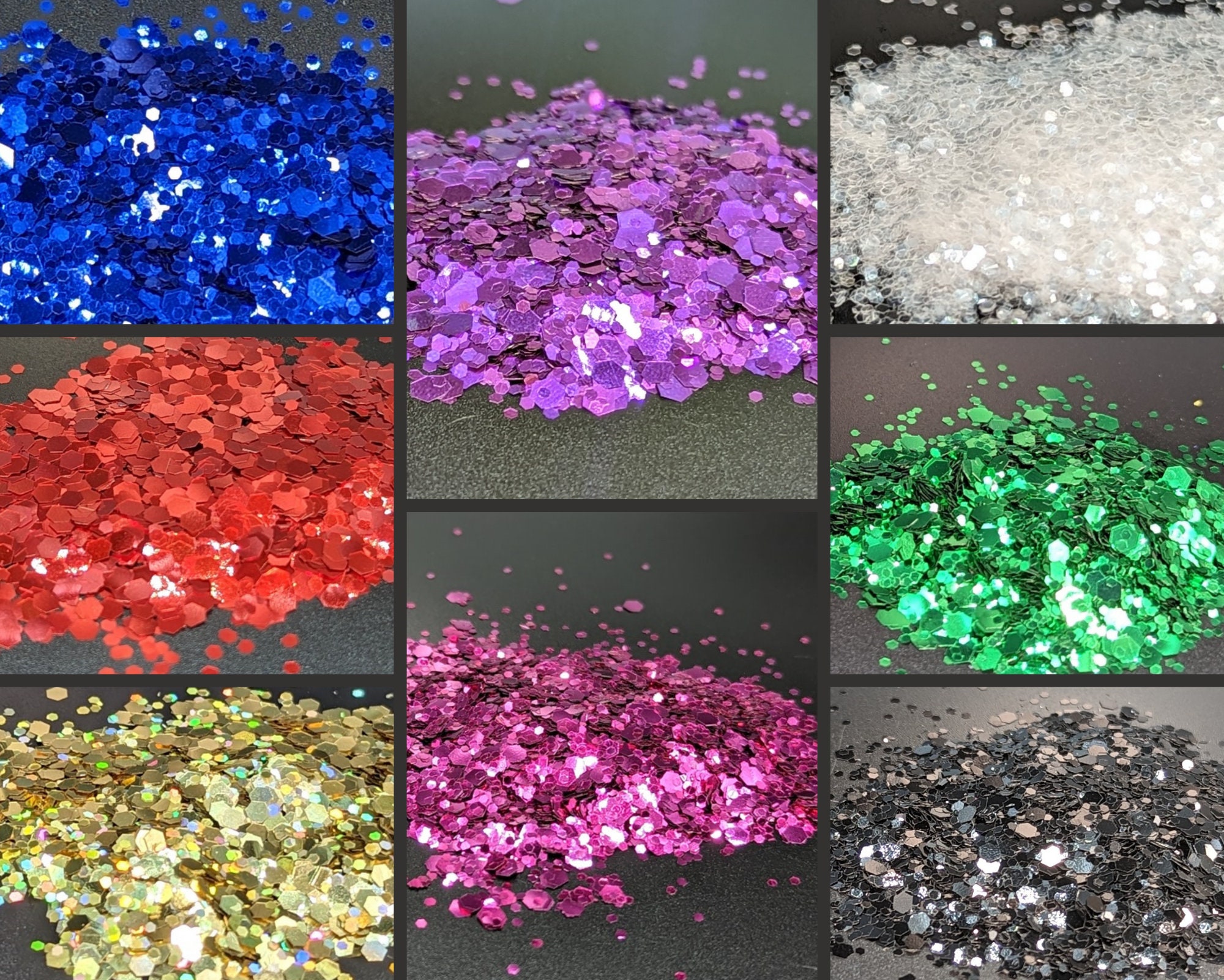 Biodegradable Glitter Solid Color Eco Glitter Blue Green Black White ...