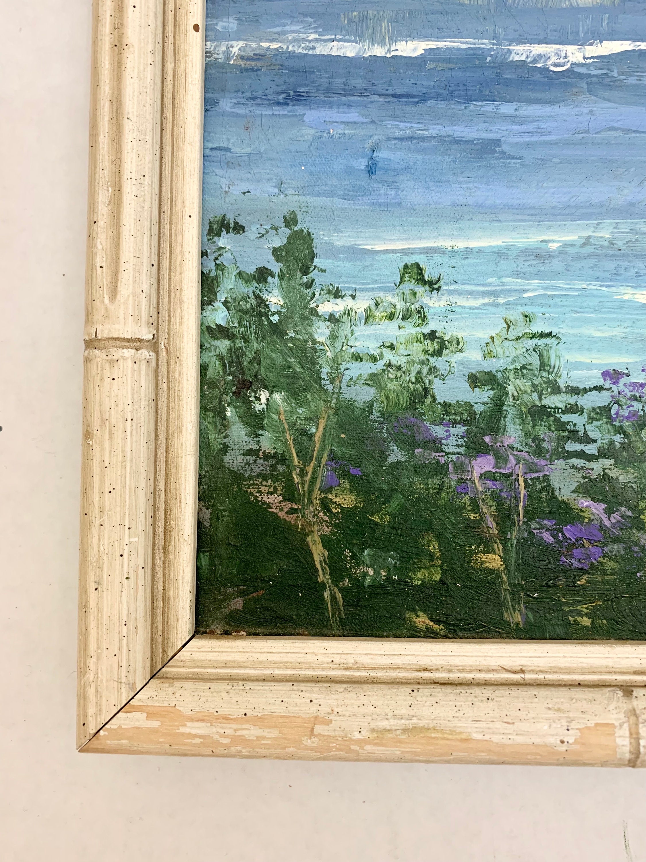 Vintage Tropical Painting Virgin Islands Art With Bamboo Frame Vintage ...