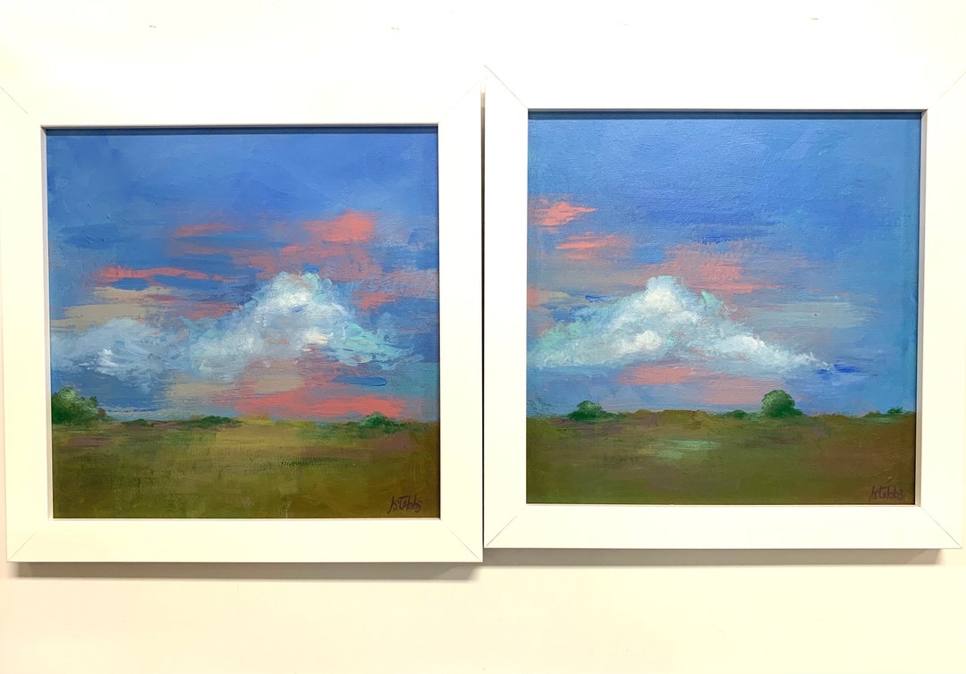 Original Landscape Painting Set of 2 Acrylic Painting Artworks ...