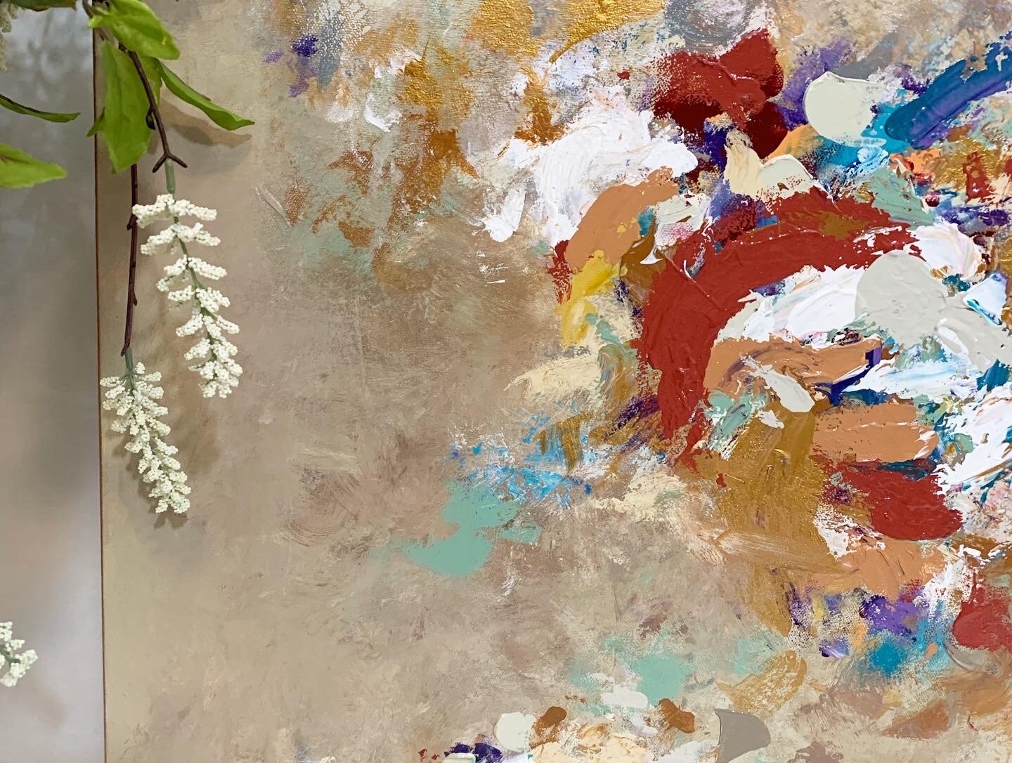 Original Abstract Large Square Acrylic Painting Textured Expressionism ...