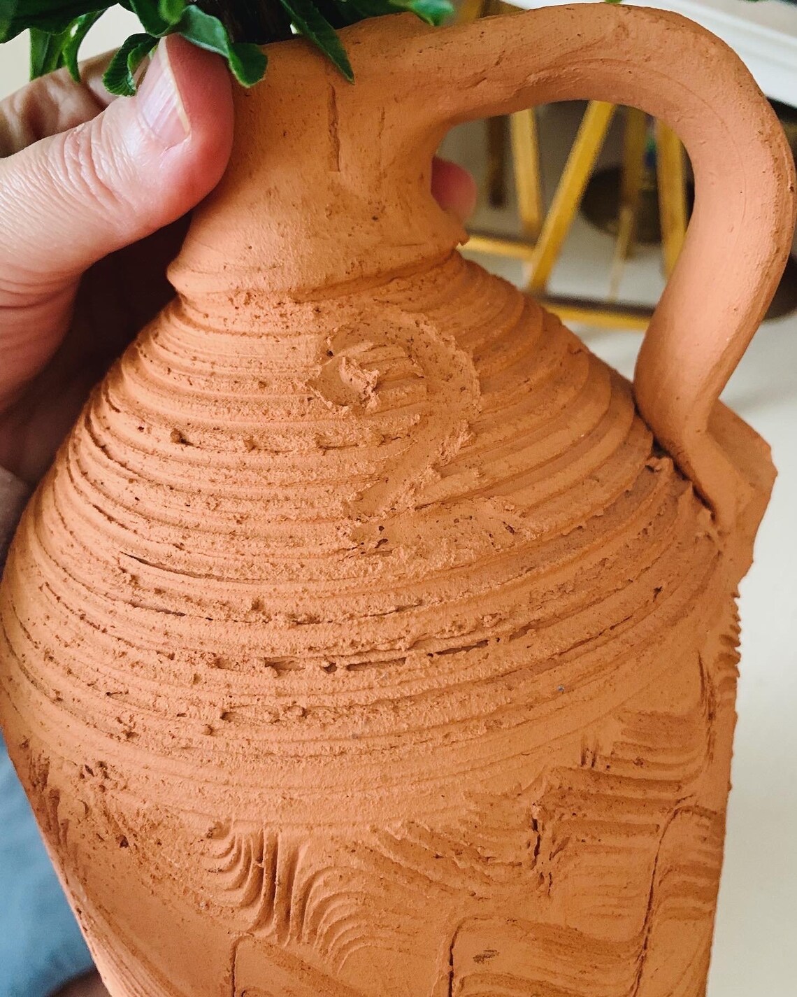 Vintage Terracotta Clay Jug Pot Pottery Terracotta 2 Liter Jug With ...