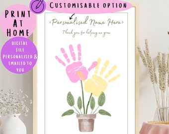 Personalised Handprint Art Poem - Mothers Day Gift - DIY Craft Activity ...